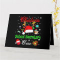 School Secretary Crew Christmas Santa Hat Reindeer Card | Zazzle