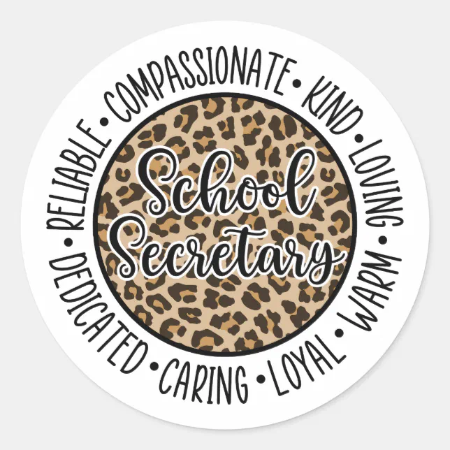 School Secretary Gift, Secretary Appreciation Day Classic Round Sticker ...