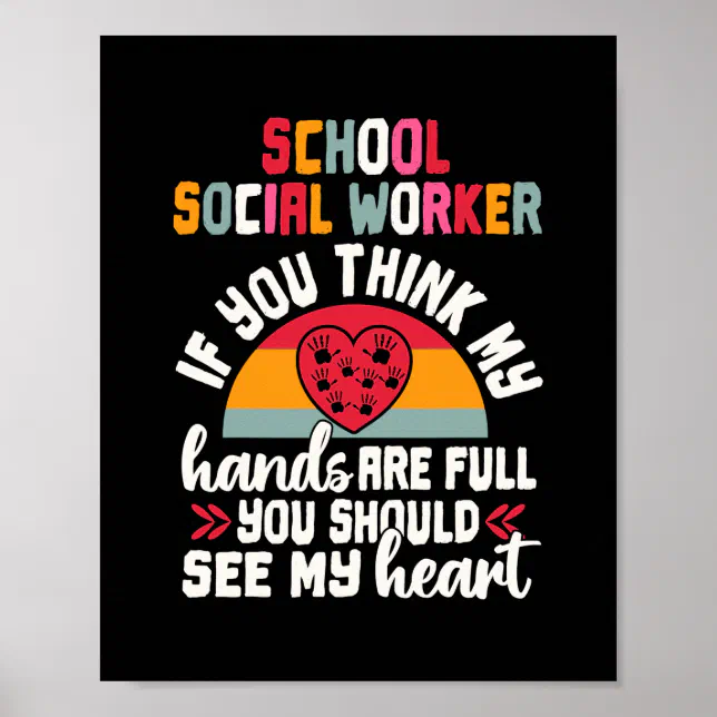 School Social Worker Appreciation Retro Sunset Poster | Zazzle