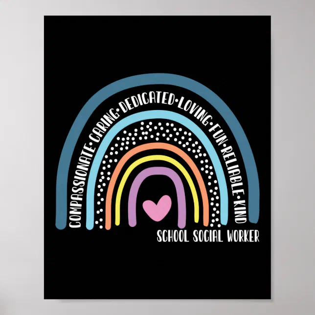School Social Worker Compassionate Caring Poster | Zazzle