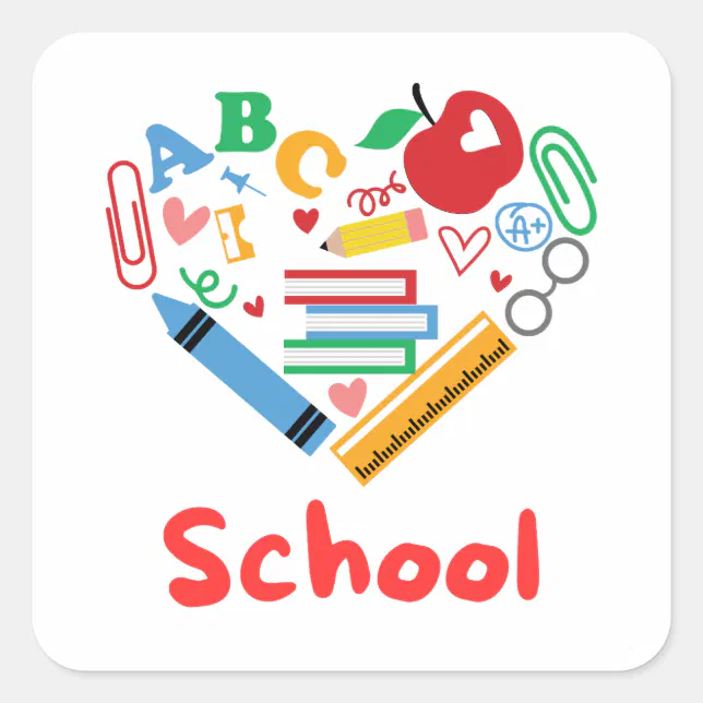 School Square Sticker | Zazzle