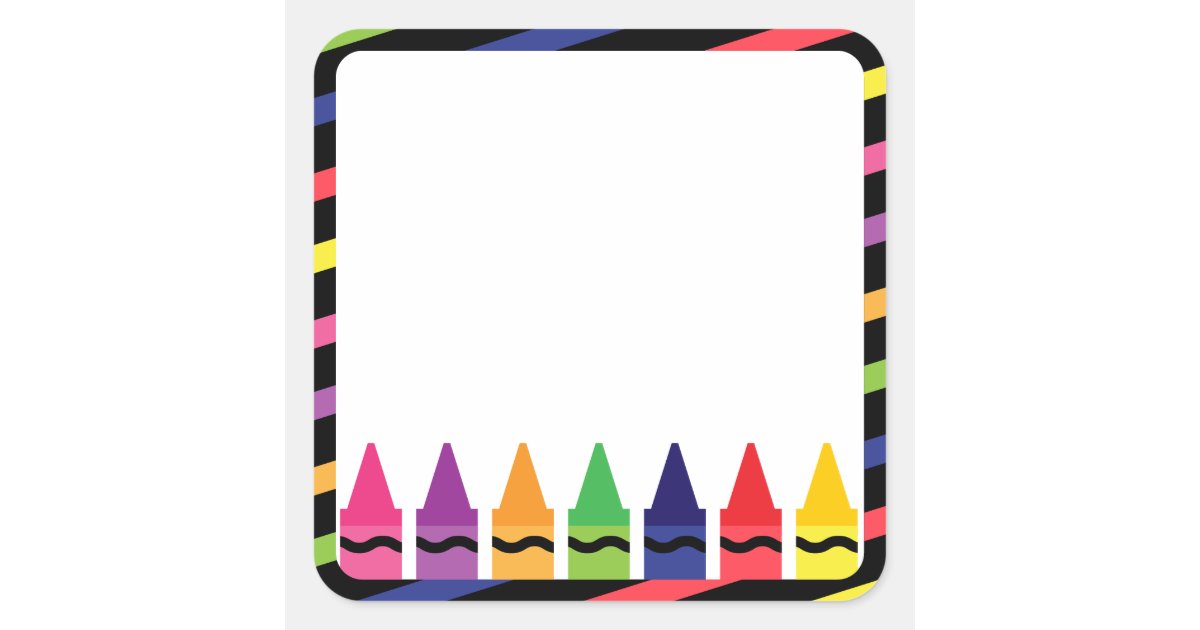 School Stickers with Crayons | Zazzle