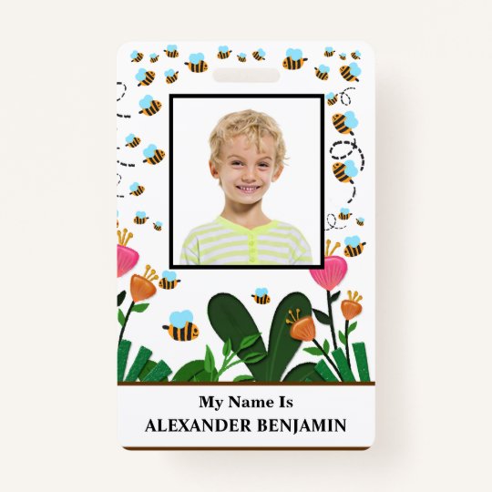 School Student Photo Boy Girl Child ID Fun Custom Badge | Zazzle.com