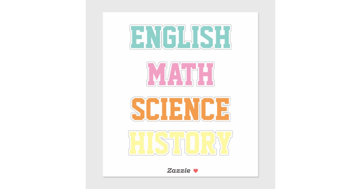 School Subject Sticker | Zazzle