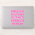 School Subject Stickers, Aesthetic Sticker | Zazzle
