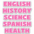 School Subject Stickers, Aesthetic Sticker | Zazzle