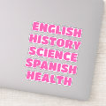 School Subject Stickers, Aesthetic Sticker | Zazzle