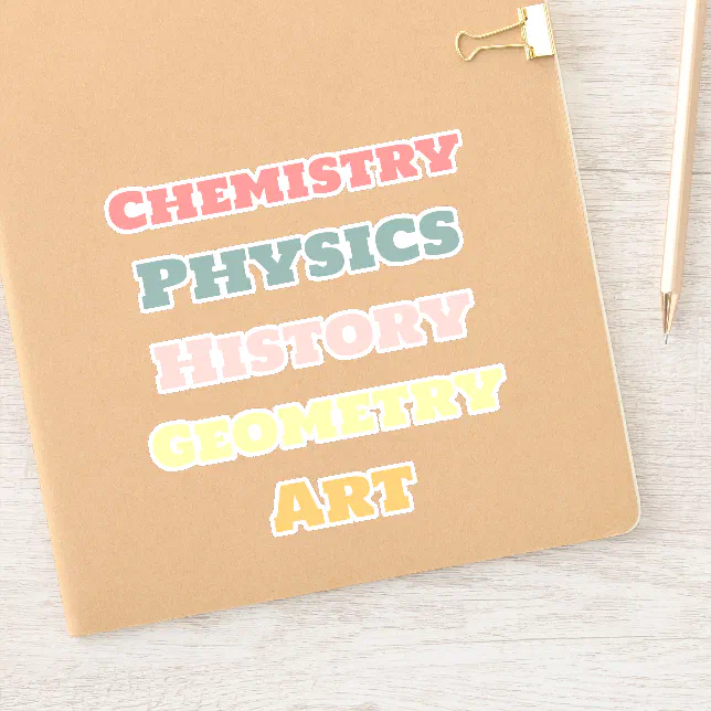 School Subject Stickers, Aesthetic Sticker | Zazzle