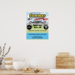 school summer festival, community festival event poster | Zazzle