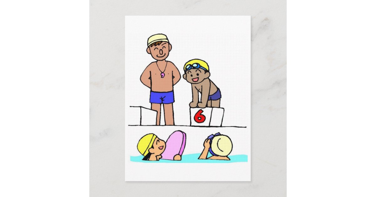 School Swim Meet Postcard | Zazzle