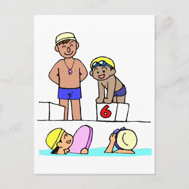 School Swim Meet Postcard | Zazzle