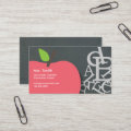 School Teacher Apple & Letters Chalkboard Business Card | Zazzle
