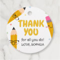School Teacher Appreciation Thank You Round Favor Tags | Zazzle