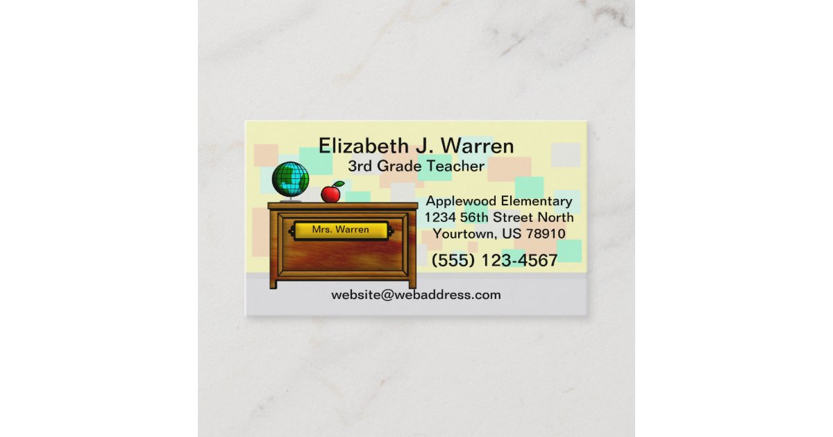 School Teacher Business Card | Zazzle