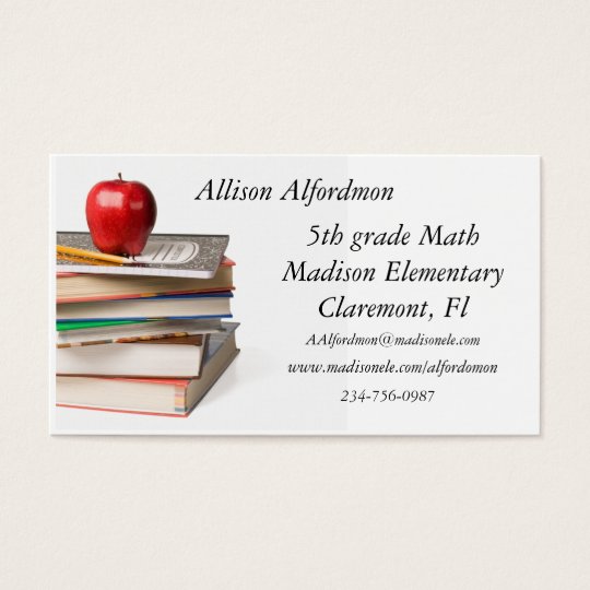 School Teacher Business Card | Zazzle.com