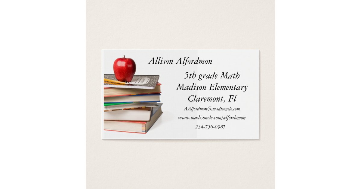 School Teacher Business Card | Zazzle.com
