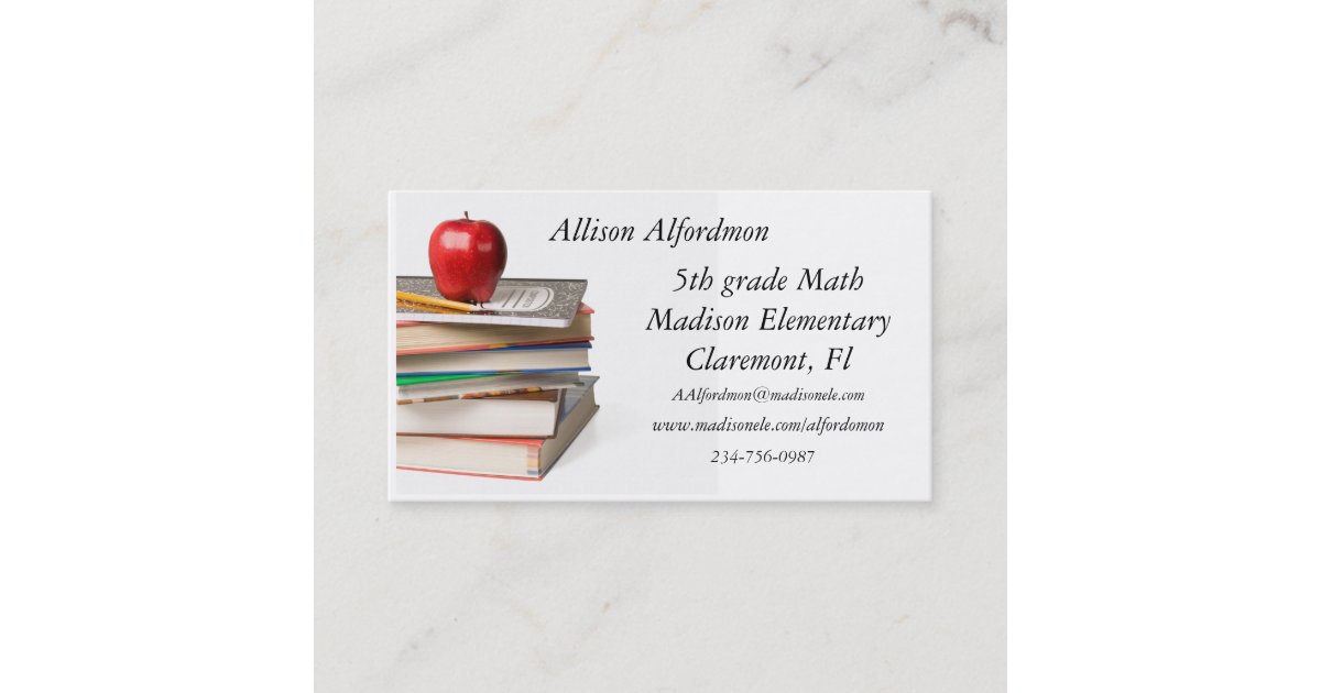School Teacher Business Card | Zazzle
