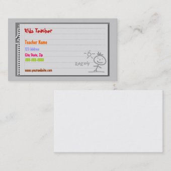 School Teacher Business Cards | Zazzle