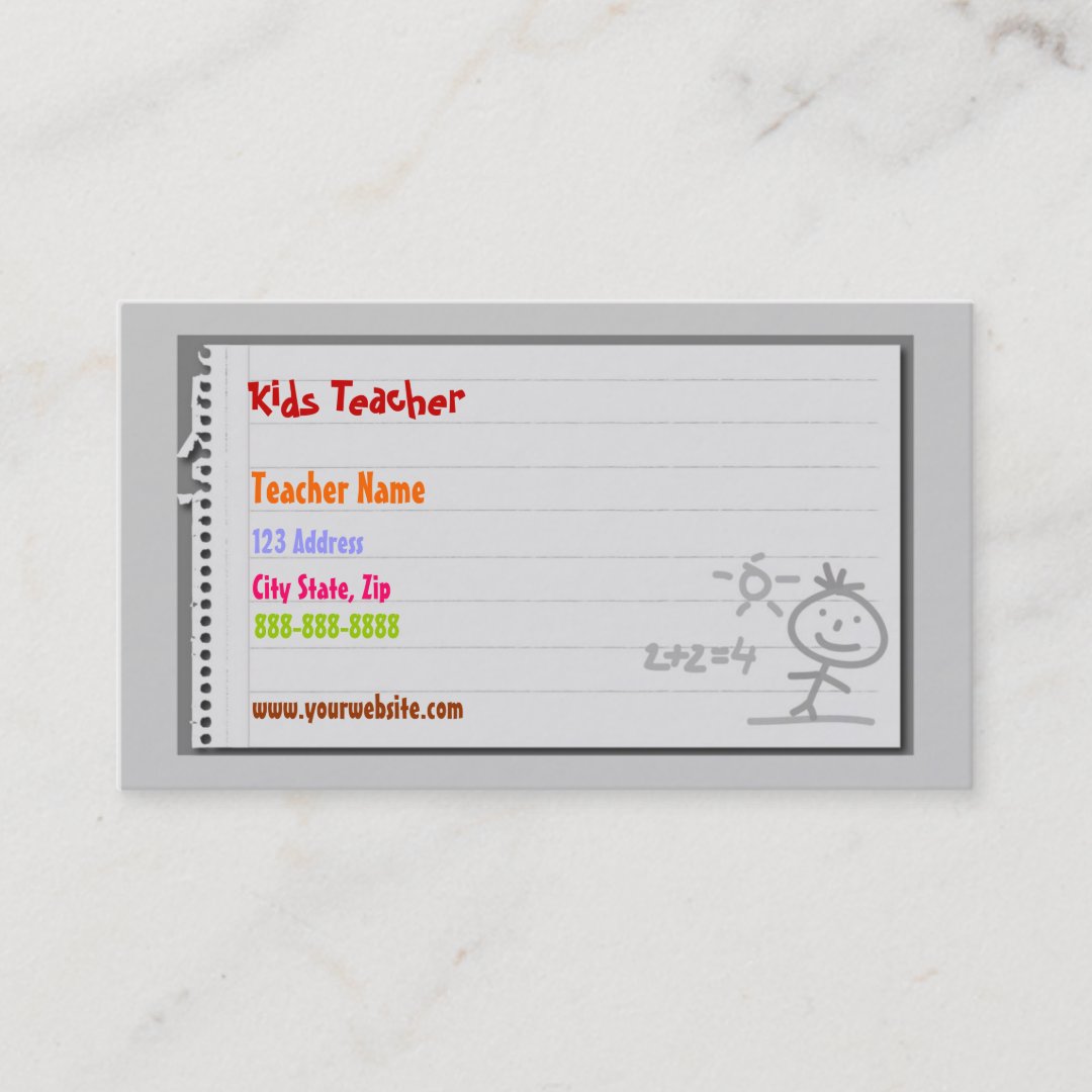 School Teacher Business Cards | Zazzle