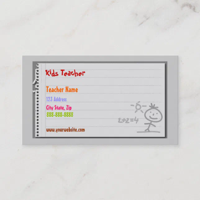 School Teacher Business Cards | Zazzle