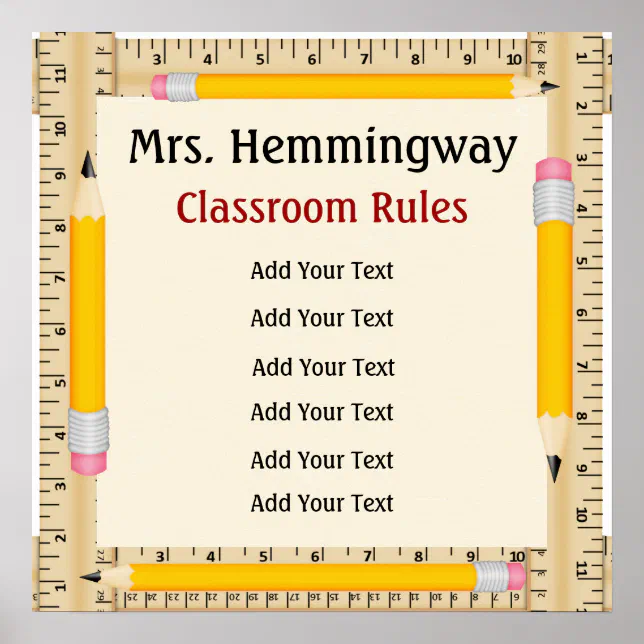 School Teacher Classroom Rules / Goals - SRF Poster | Zazzle