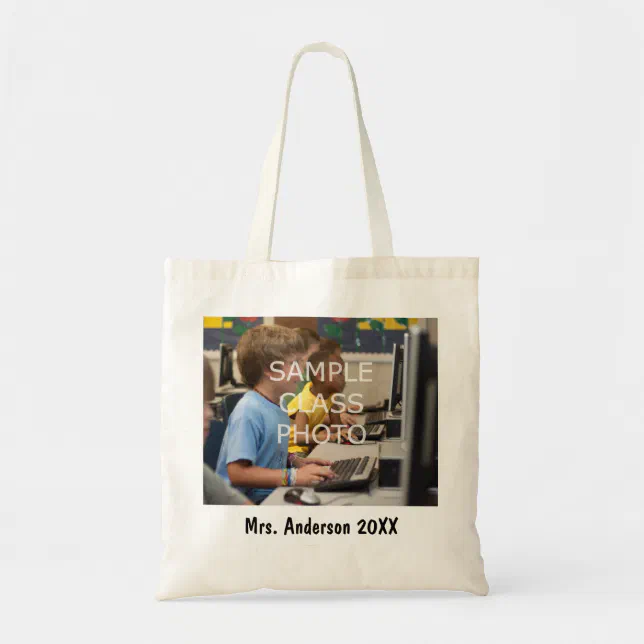 School Teacher Custom Class Photo & Text Tote Bag | Zazzle
