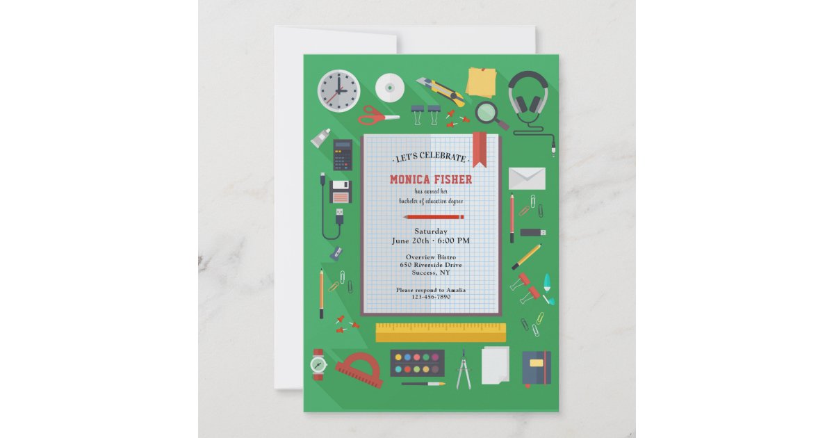 School Teacher Graduation Party Invitation | Zazzle