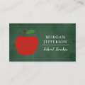 School Teacher Green Chalkboard Modern Business Card | Zazzle