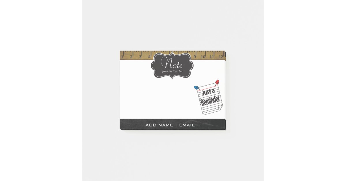 School Teacher Note Reminder | DIY Text | Zazzle