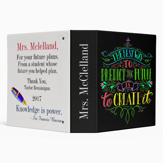 School Teacher Student Thank You Binder - Notebook | Zazzle