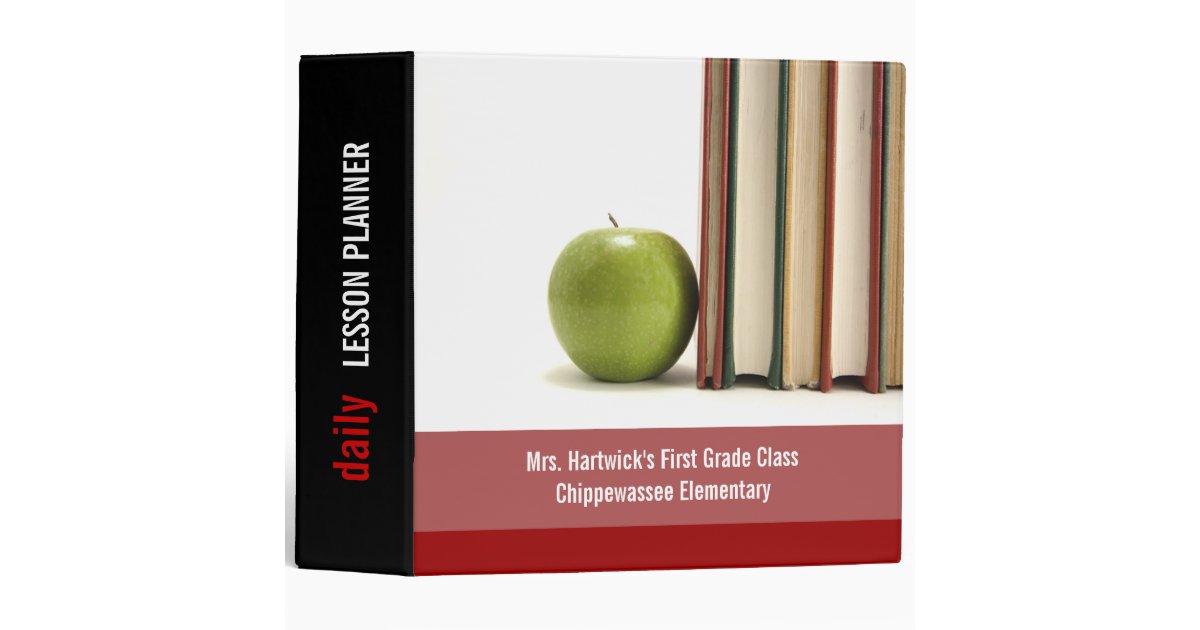 School Teacher's Lesson Planner Binder | Zazzle