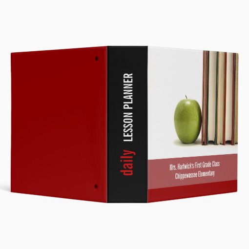 School Teacher's Lesson Planner Binder | Zazzle