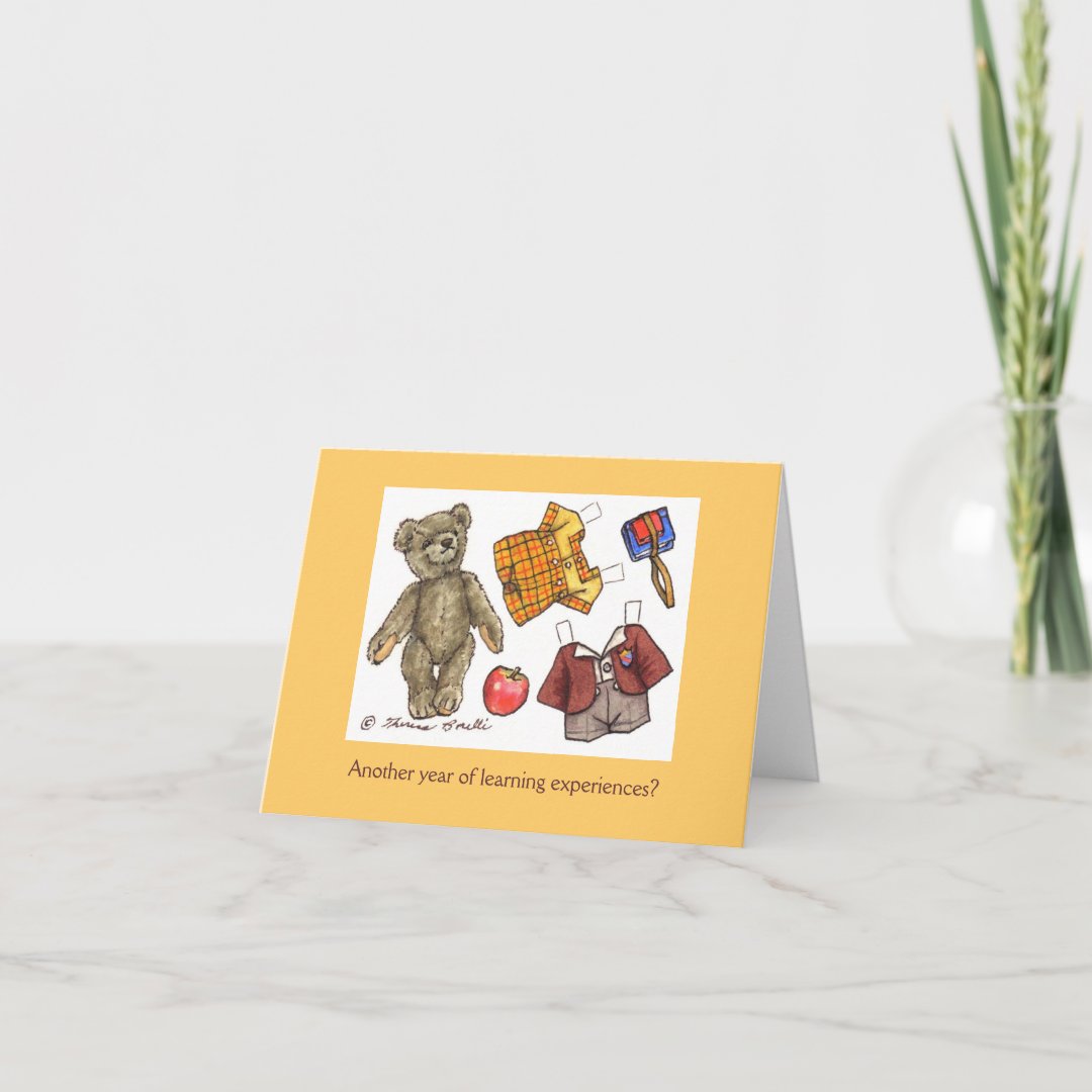 school teddy birthday card | Zazzle