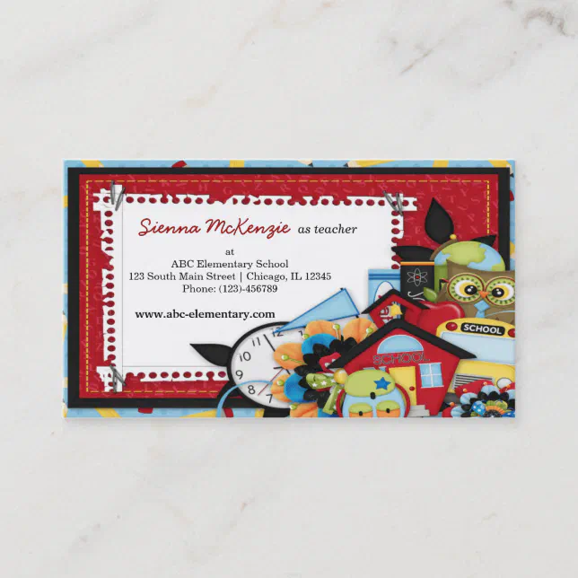 School theme business card | Zazzle