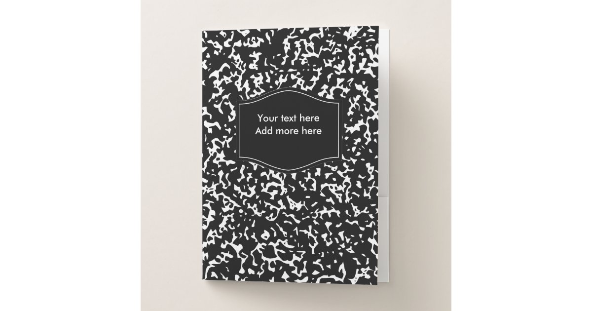 School Theme Composition Book Look Pocket Folder | Zazzle