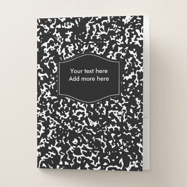 School Theme Composition Book Look Pocket Folder | Zazzle