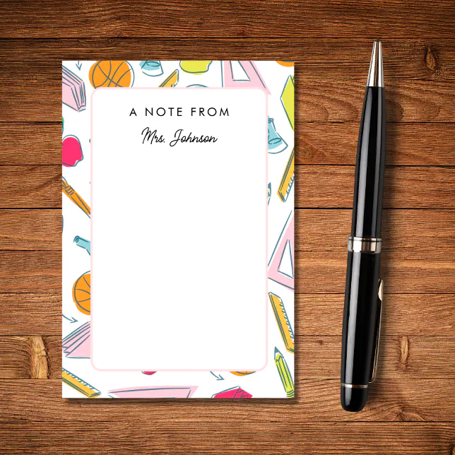 School Things Pattern A Note from Teacher Cute | Zazzle