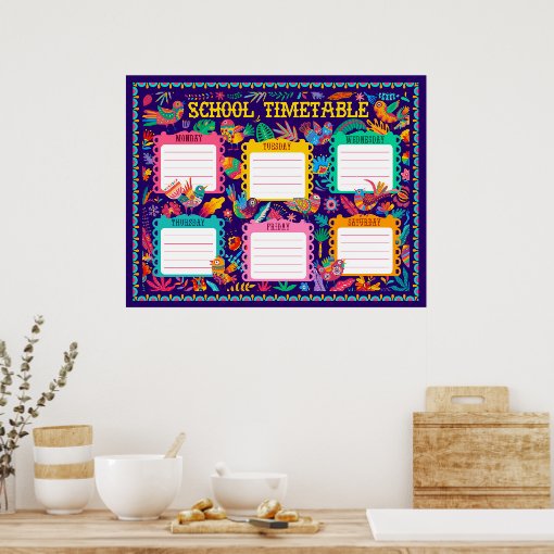 School Timetable Poster | Zazzle
