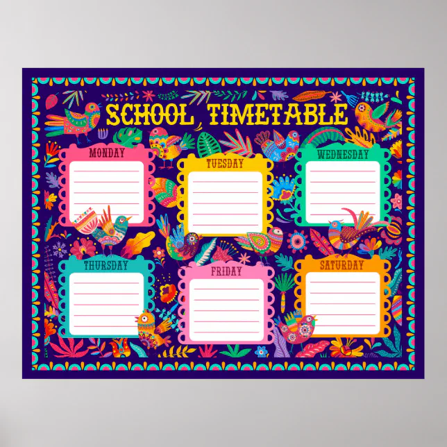School Timetable Poster | Zazzle