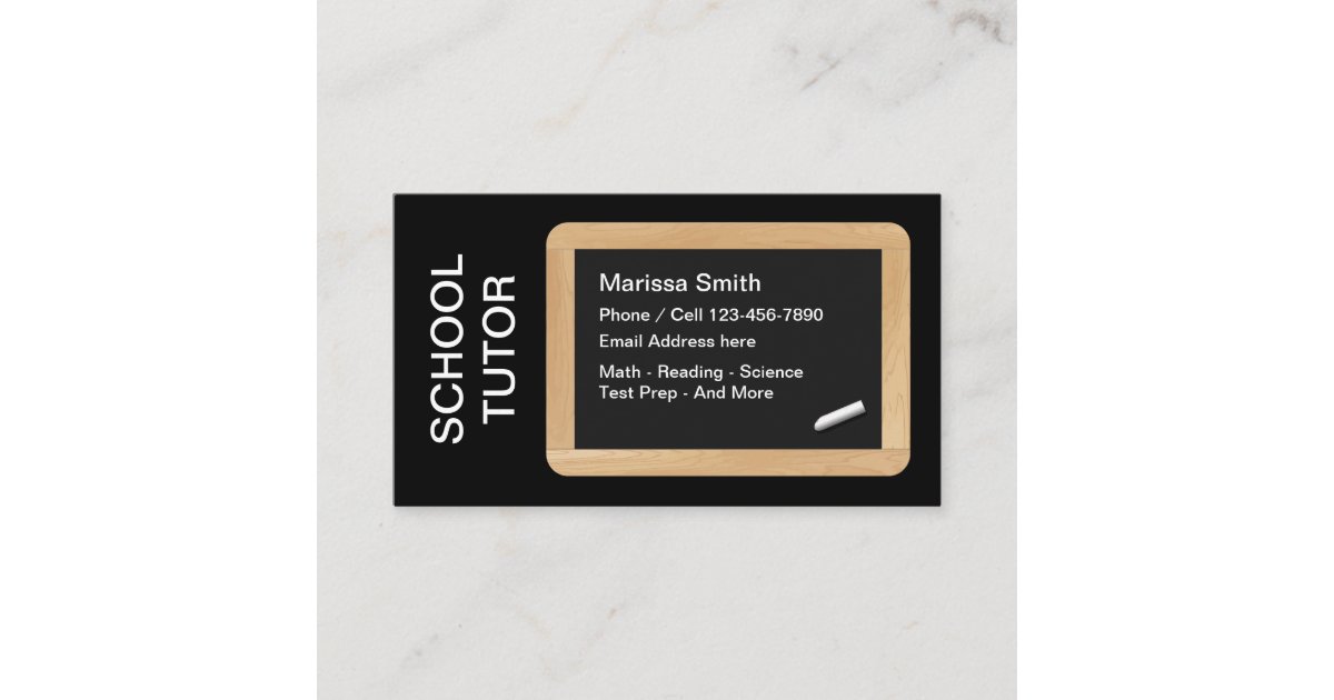 School Tutoring Teacher Business Card | Zazzle