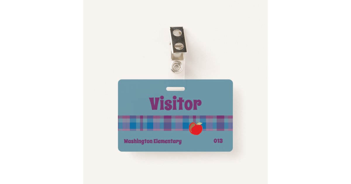 School visitor blue badge | Zazzle