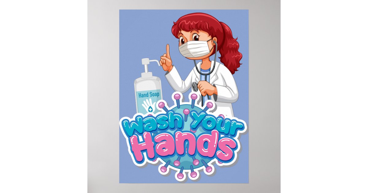 School Wash Your Hands Reminder Poster | Zazzle