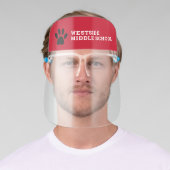 School with Logo Red Face Shield | Zazzle