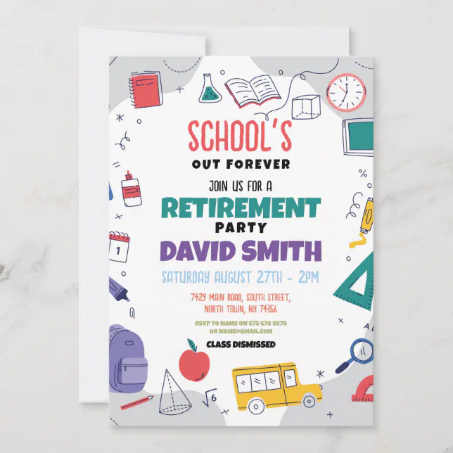 Schools Our Forever Retirement Party Teacher Invitation | Zazzle