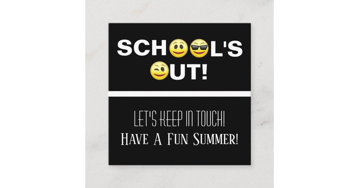School's Out Child's Playdate Emoji Card | Zazzle