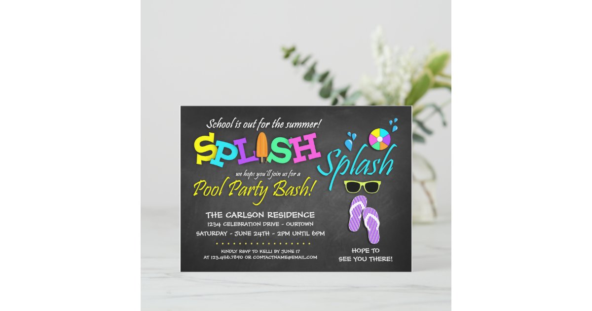 School's Out Pool Party Invitations | Zazzle