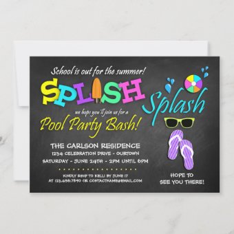 School's Out Pool Party Invitations | Zazzle
