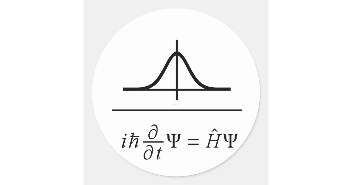 Schrödinger Equation Classic Round Sticker | Zazzle