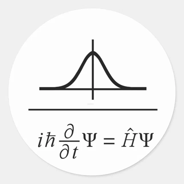 Schrödinger Equation Classic Round Sticker | Zazzle