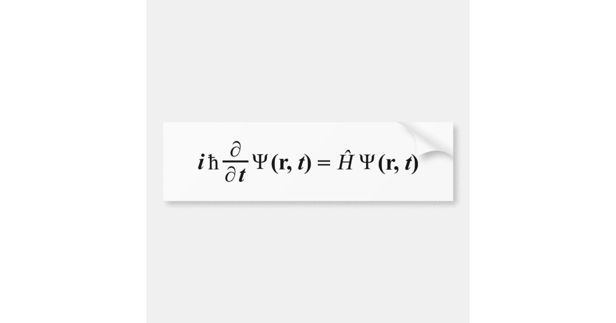 Schrödinger Gleichung Schrodingers equation Bumper Sticker | Zazzle